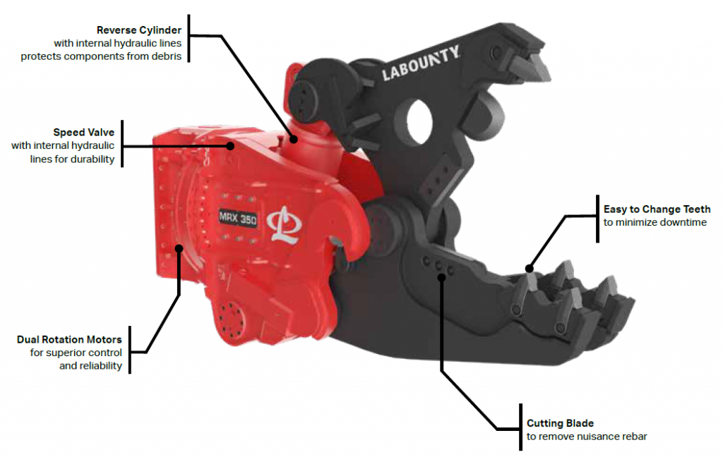 LaBounty Multi-Jaw Demolition Processor Attachments